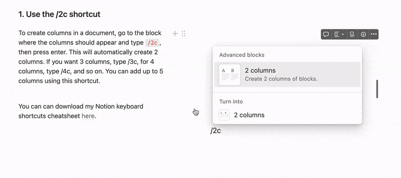 Notion Columns & Vertical Dividers [Tutorial + Examples]